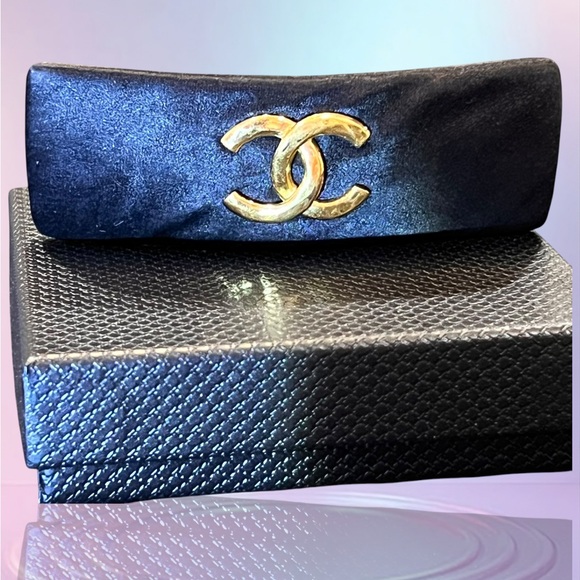 CHANEL | Accessories | Chanel Coco Vintage Satin Barrette Black | Poshmark